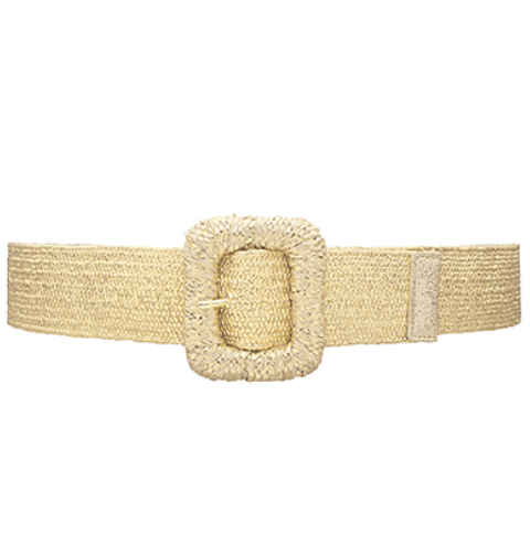 Rectangle Metallic Straw Buckle Belt / Gold – walker&wade