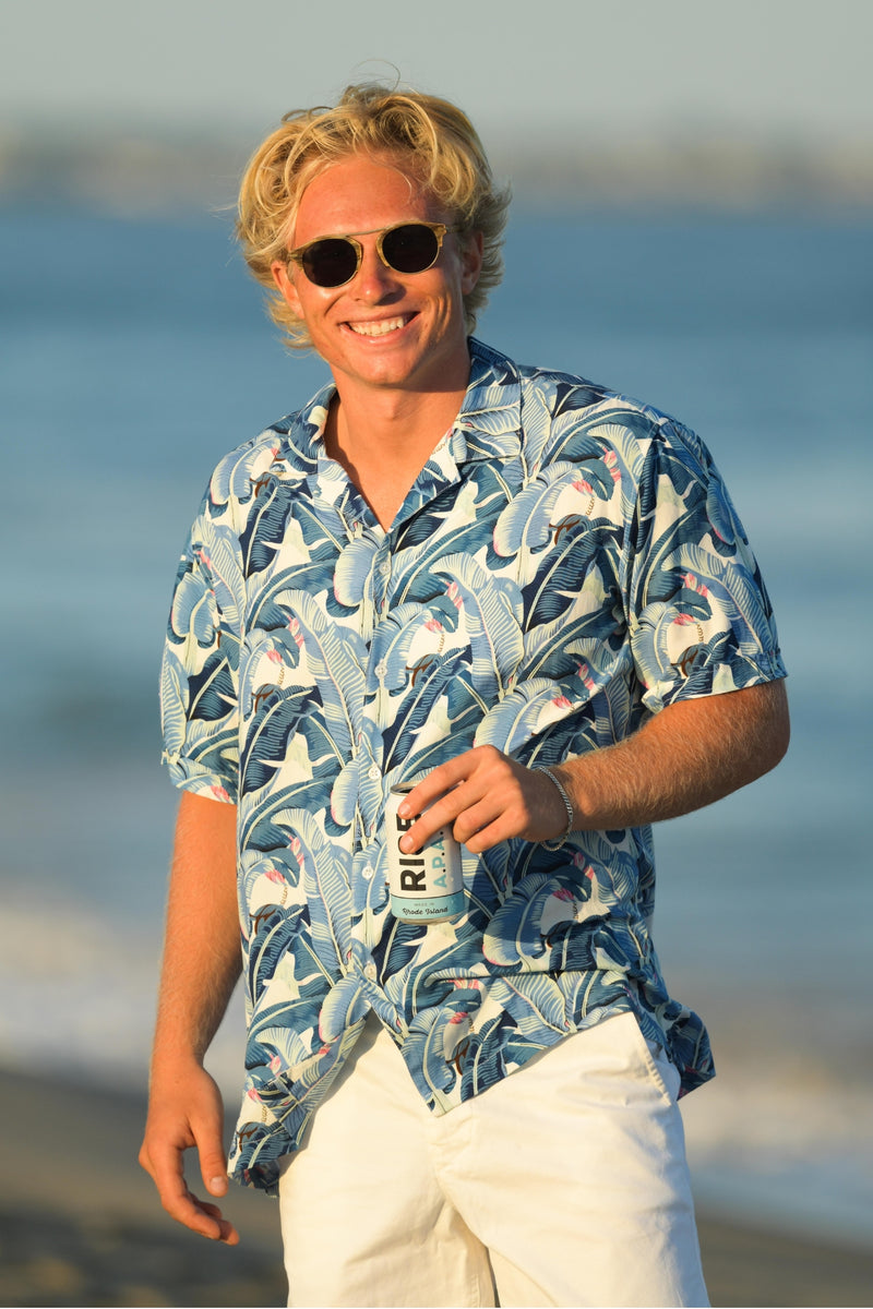 Men's Panama Shirt / Cobalt Tropical – walker&wade