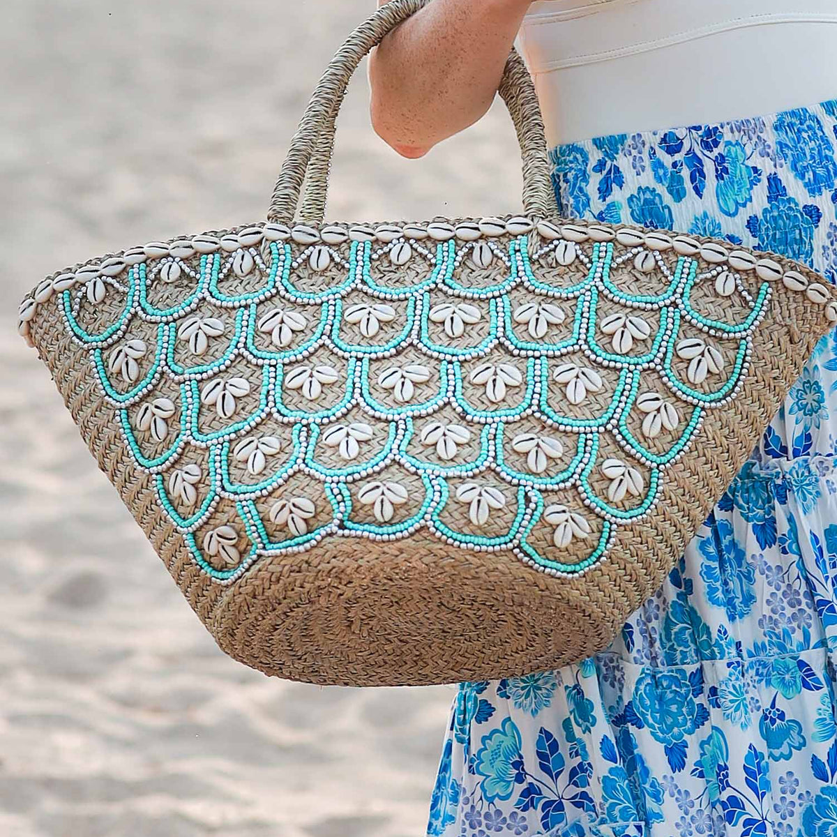 Medium Shell Tote / Turquoise – walker&wade