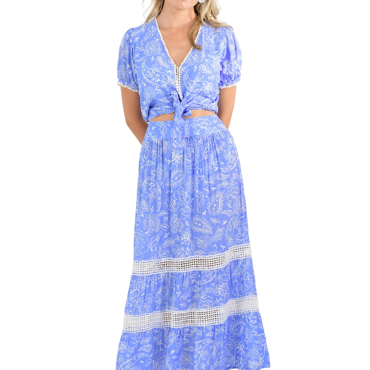 Phoebe Set (Skirt) / Periwinkle Paisley – walker&wade