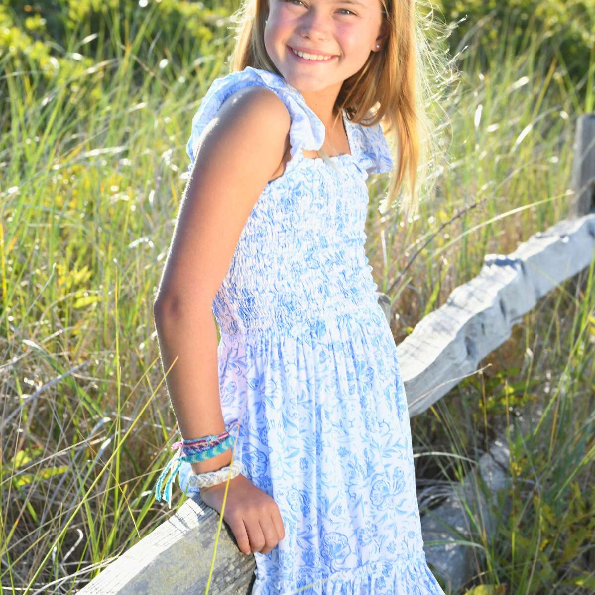 Girl's Matilda Dress / Blue Fish – walker&wade
