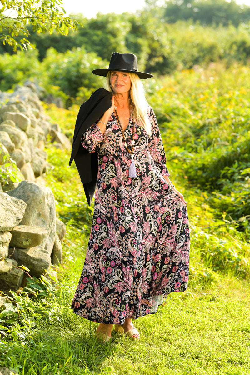 Daphne Dress / Black Paisley – walker&wade