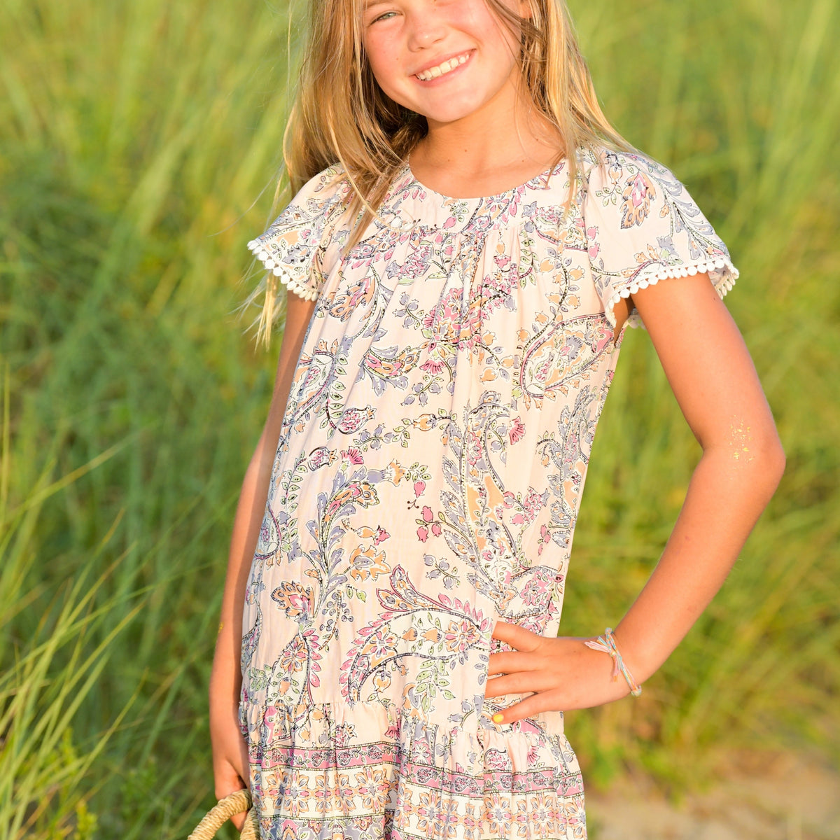 Girl's Ellie Dress / Blush Paisley – walker&wade