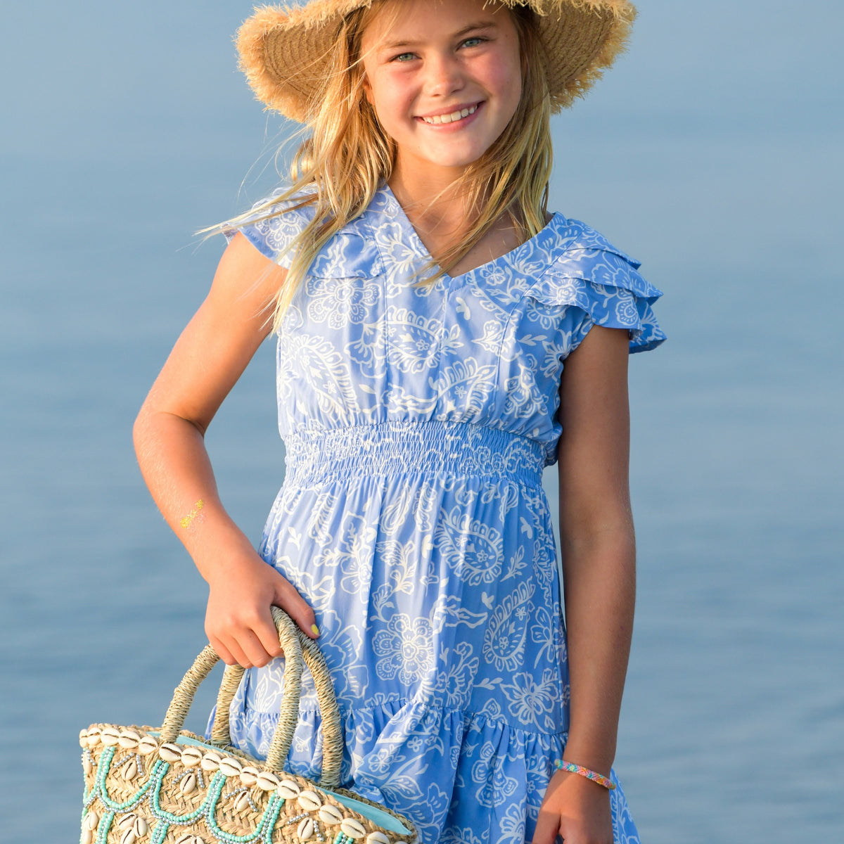 Girl's Zoe Dress / Periwinkle Paisley – walker&wade